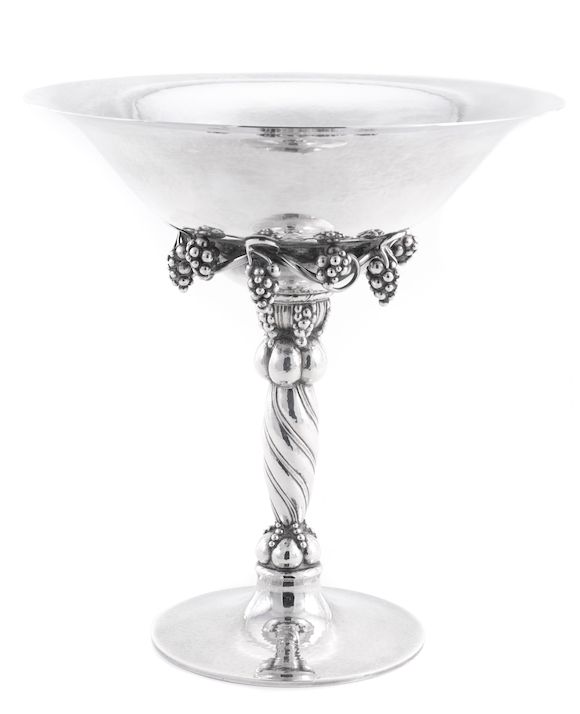 Bonhams : A Danish hammered-sterling silver Modernist footed compote by ...