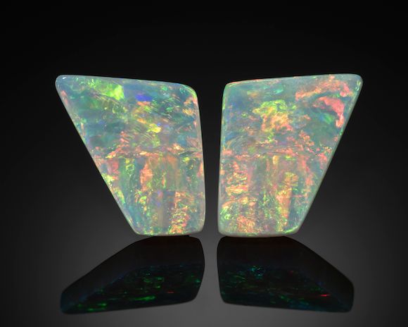 Bonhams : Pair of Fine Crystal Opals