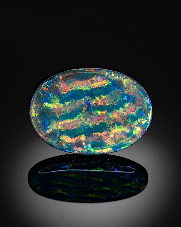 Bonhams : Rare Black Opal--"Mackerel or Ribbon Pattern"