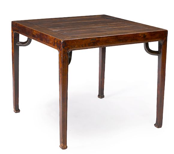 Bonhams : An elmwood square-sectioned table Qing dynasty