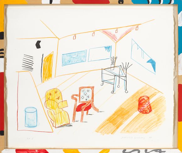 Bonhams : David Hockney (born 1937); Conversation in the Studio, from ...
