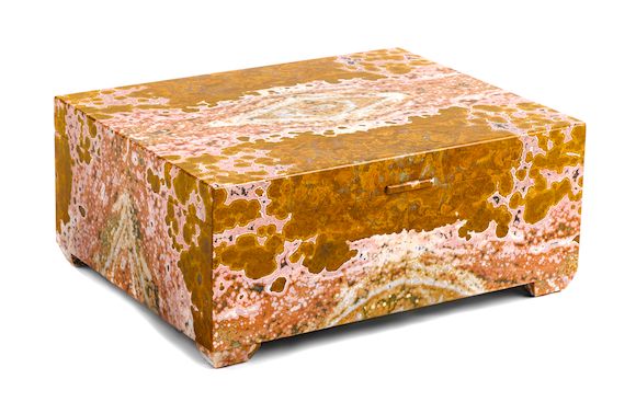Bonhams : Ocean Jasper Intarsia Box