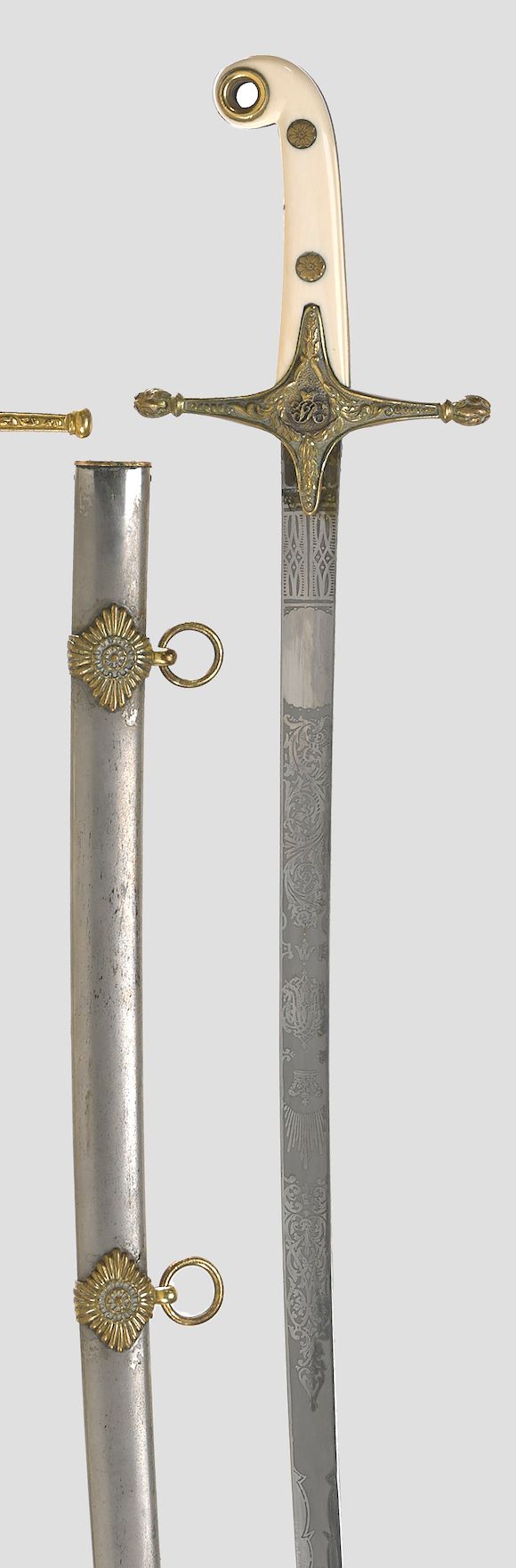 Bonhams : A late Victorian Royal Equerry's mameluke-hilted officer's ...