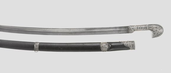Bonhams : A niello silver-mounted Russian shasqua