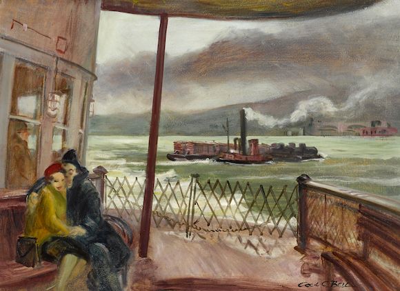 Bonhams : Cecil Crosley Bell (American, 1906-1970) Lovers on a Ferry 22 ...