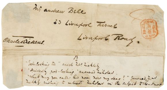 Bonhams : DICKENS, CHARLES. 1812-1870. Autograph Manuscript with ...