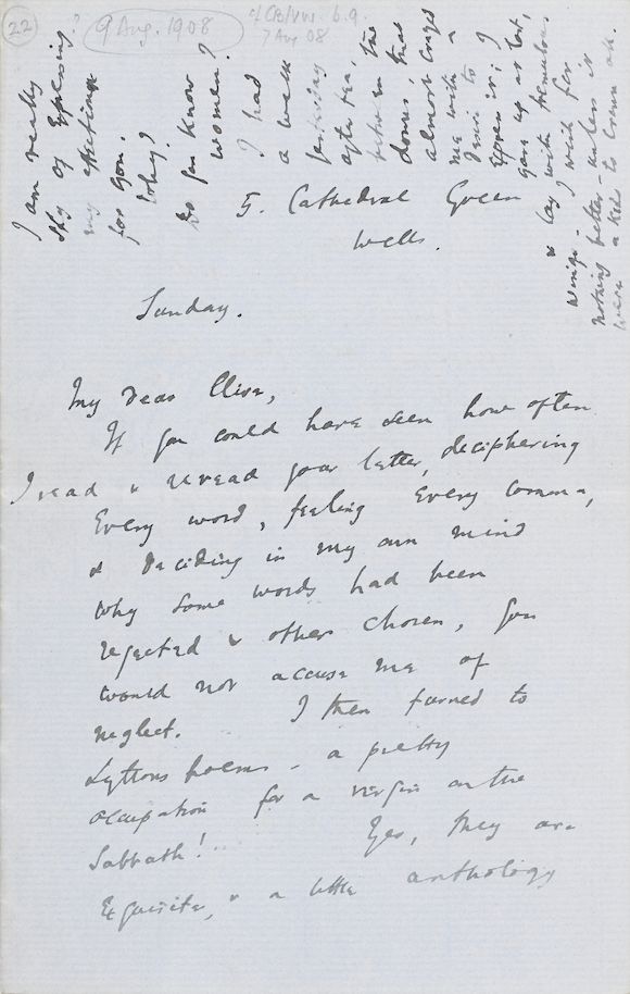 Bonhams : WOOLF, VIRGINIA. 1882-1941. Autograph Letter, 4 pp recto and ...