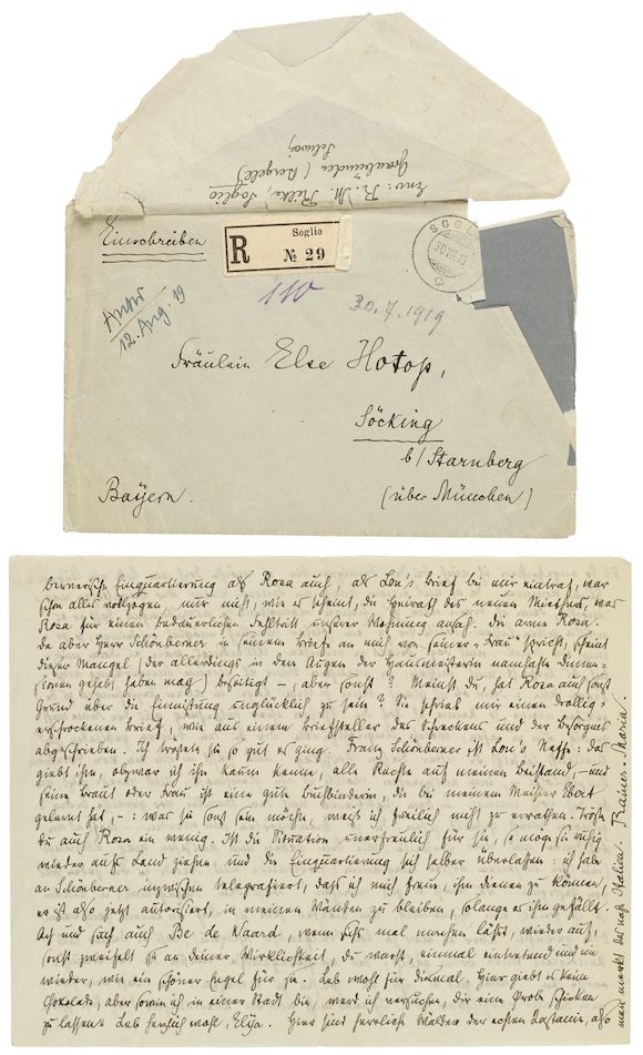 Bonhams : RILKE, RAINER MARIA. 1875-1926. Autograph Letter Signed ...