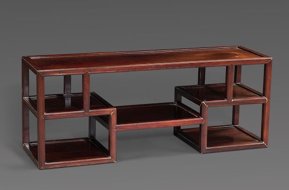 Bonhams : A hardwood multi-tiered display stand Late Qing/Republic period
