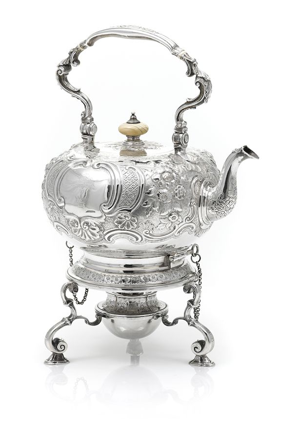 Bonhams : A Victorian sterling silver kettle-on-stand by Daniel ...