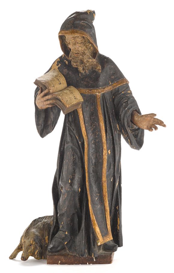 Bonhams : A Northern European Baroque polychrome carved wood figure of ...