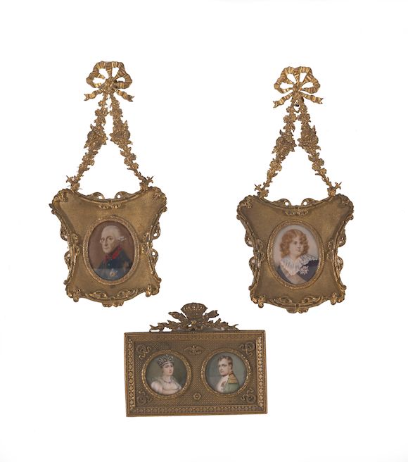 Bonhams : Four portrait miniatures of European royalty first quarter ...