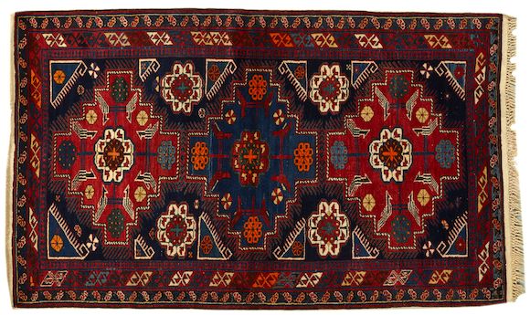 Bonhams : A Shirvan rug size approximately 3ft. 7in. x 5ft. 3in.