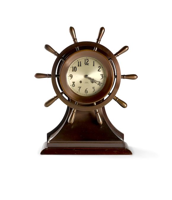 Bonhams : A 5-1/2 inch "Mariner" ship's wheel clock circa 1931 17-1/2 x ...