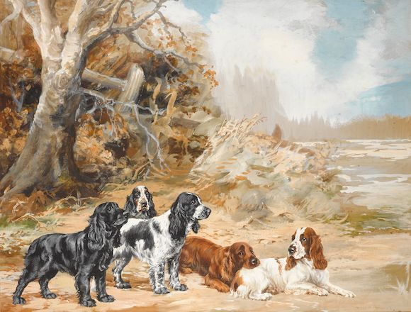Bonhams : Reuben Ward Binks (British, 1880-1950) A group of five Cocker ...