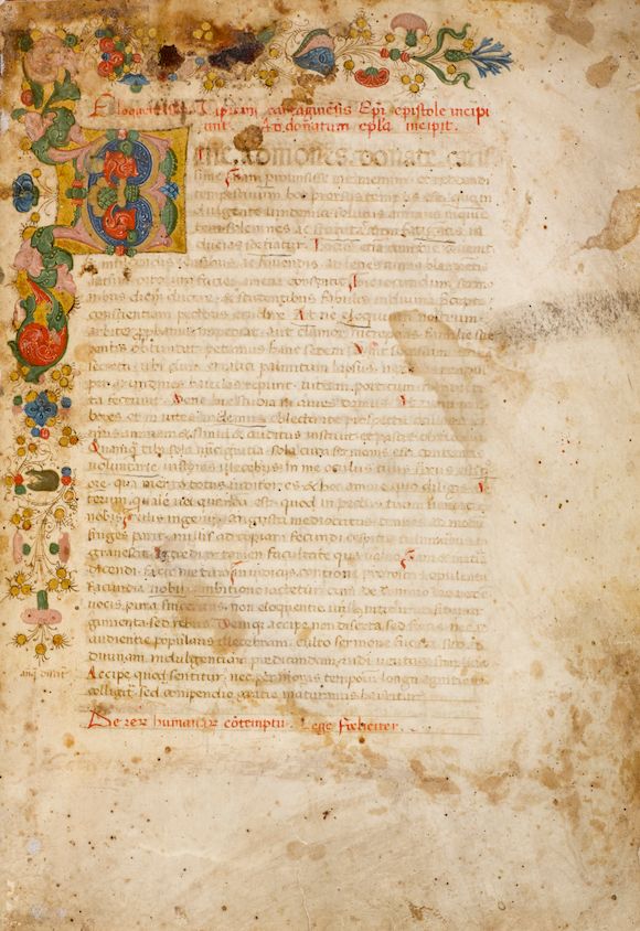 Bonhams : CYPRIAN, BISHOP OF CARTHAGE. C.210-258. Latin Manuscript on ...
