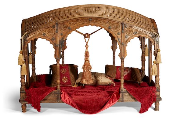 Bonhams : A 19th century Indian carved wood and brass mounted Howdah