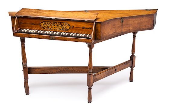 Bonhams : A Stephen Keene walnut and marquetry inlaid spinet London ...