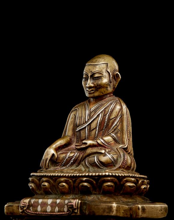 Bonhams : A copper alloy figure of a Kagyupa lama Central Tibet, circa ...