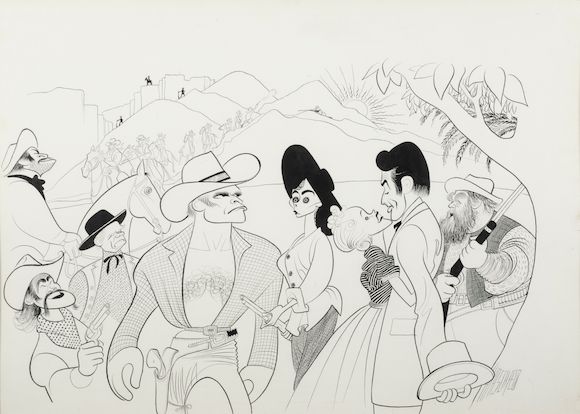 Bonhams : An original Al Hirschfeld caricature of Heston and the cast ...