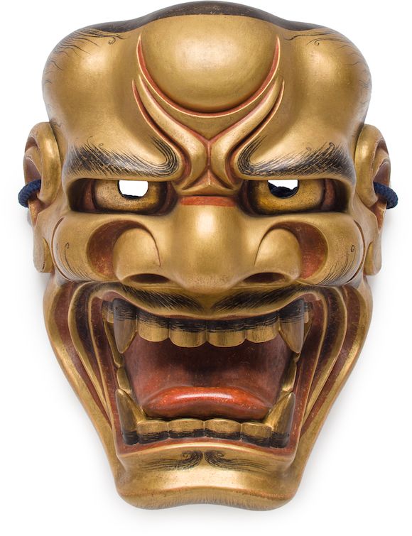 Bonhams : A mask for the Noh drama: Shishiguchi (Lion Mouth) By ...