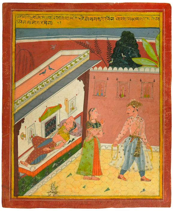 Bonhams : An illustration from a Ragamala series Lalita Ragini Udaipur ...
