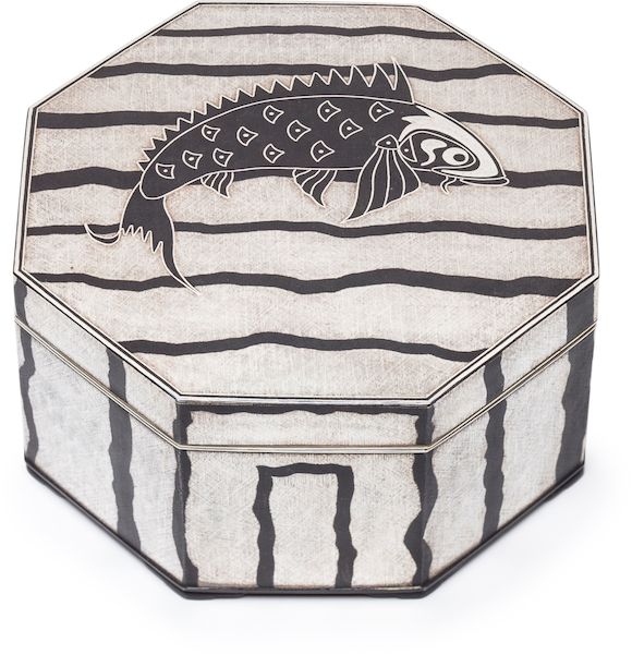 Bonhams : Taniguchi Komin A silver decorated iron kobako (small box ...