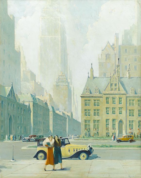 Bonhams : Lee Lash (American, 1864-1935) The streets of New York 50 x ...