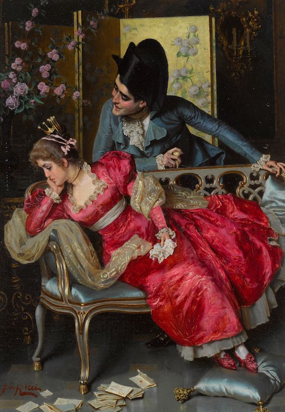 Bonhams : Pio Ricci (Italian, 1850-1919) A lovers' quarrel; A ...