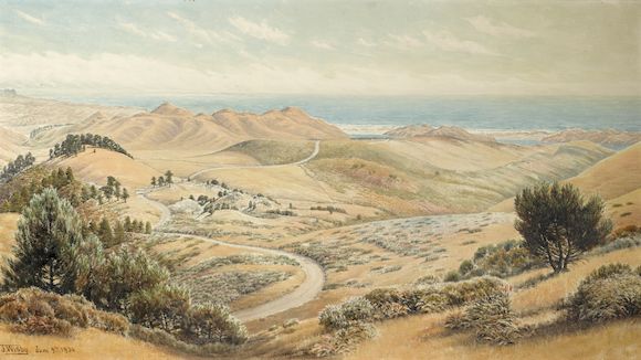 Bonhams : Jack Wisby (American, 1869-1940) Hills of Marin above Stinson ...