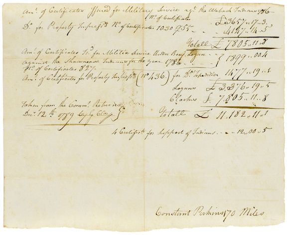 Bonhams : LOGAN'S RAID. Manuscript Document, 1 p, oblong quarto,