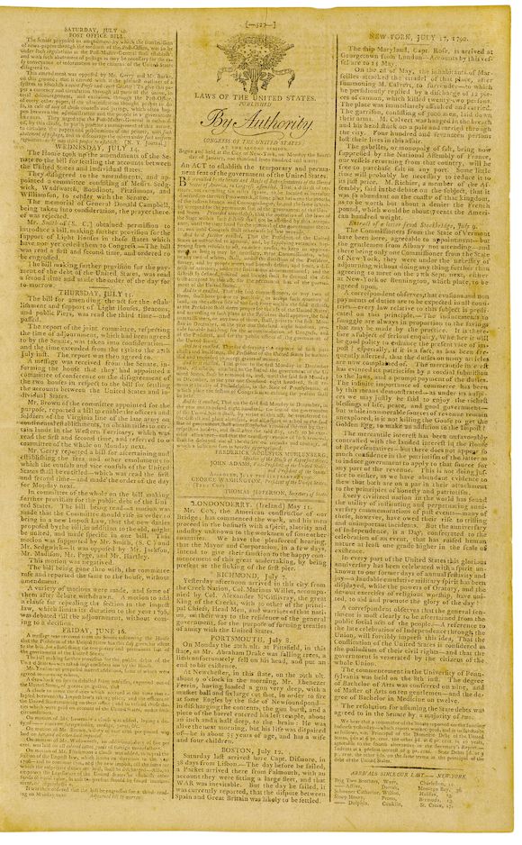 Bonhams : WASHINGTON D.C. Gazette of the United States. New York John ...