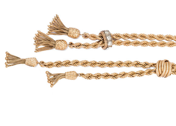 Bonhams A Diamond And 14k Gold Tassel Bracelet Hammerman Bros