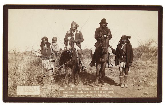 Bonhams : GERONIMO and NATCHEZ. Albumen print boudoir cabinet card, 5 1 ...