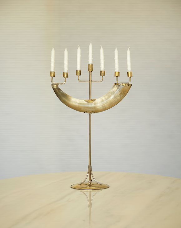 Bonhams : Mexican Modern Candelabra, circa 1990 alpaca, cow hornheight ...
