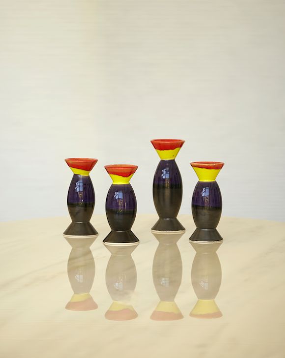 Bonhams : Peter Shire (born 1947) Four vases, 2000glazed earthenware ...