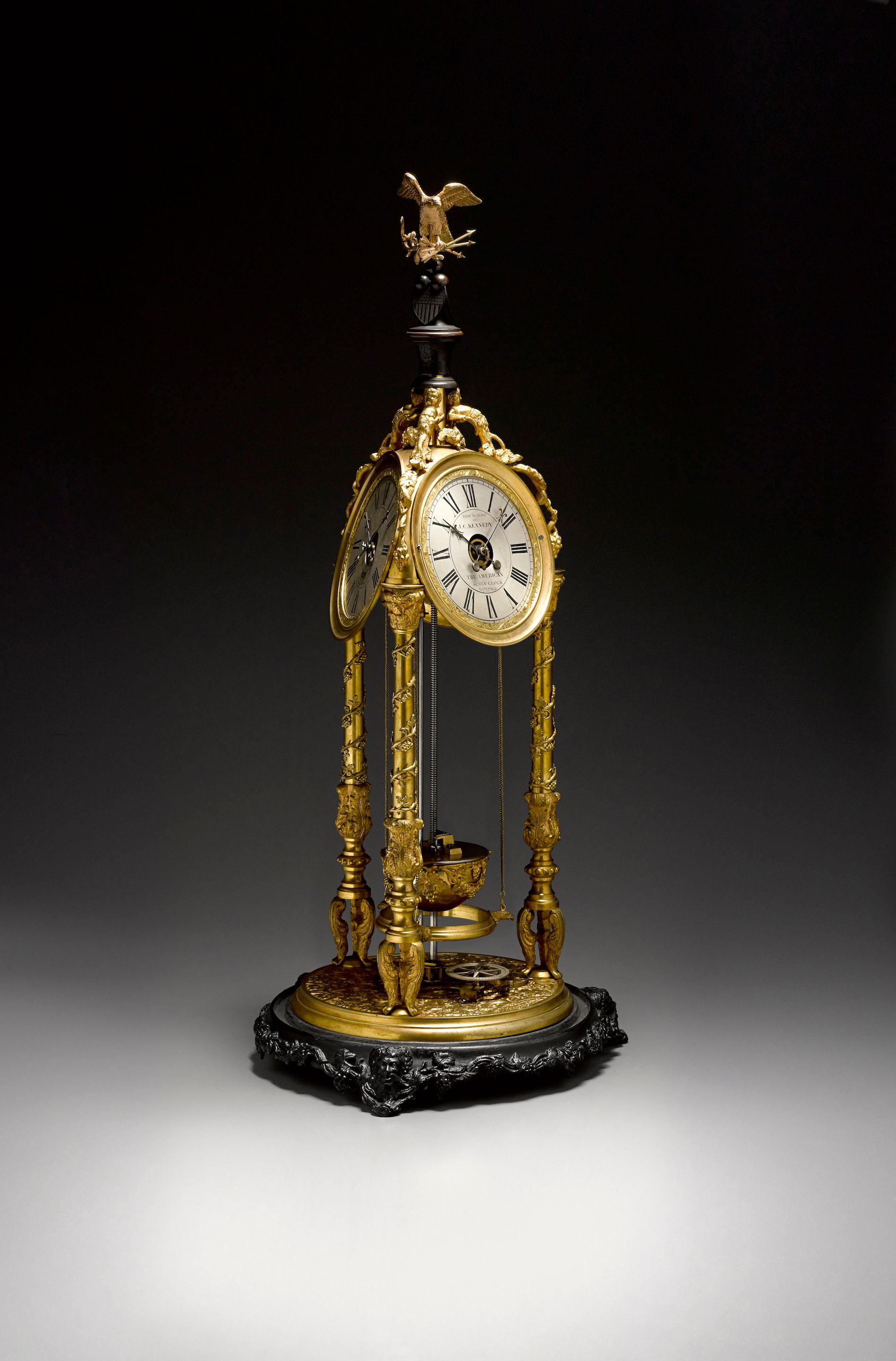 Bonhams : A rare gilt and patinated metal triple dial Tuerlingx patent ...