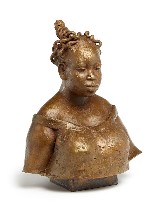 Bonhams : Bright Bimpong (Ghanaian, born 1960) 'Adwoa' 58.5 x 38 x 30 ...