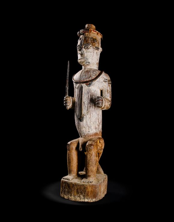 Bonhams : Urhobo Male Seated Figure, Agbarho Clan, Orho-Agbarho Area ...