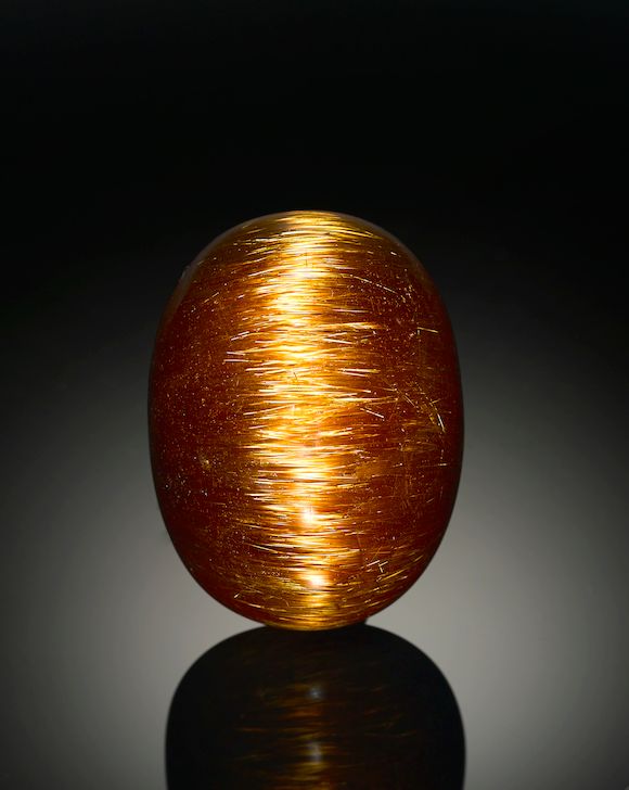 Bonhams : Very Large Cabochon of Cat's Eye Rutilated Quartz--A Member ...