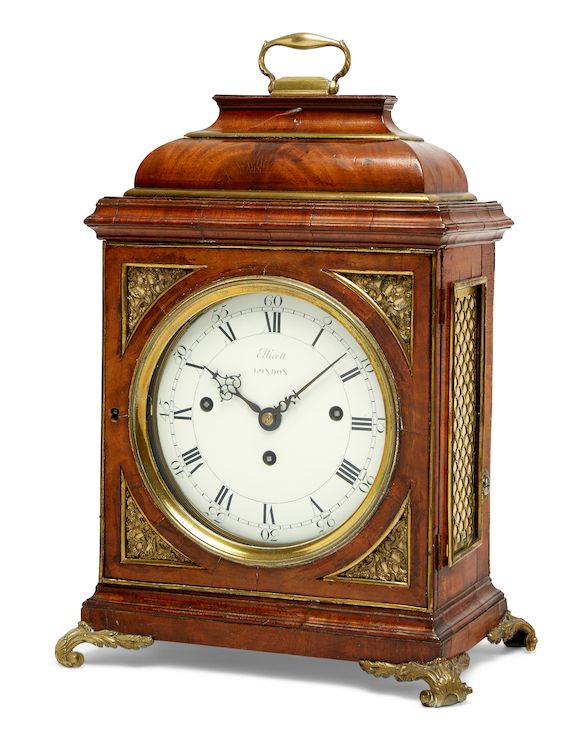 Bonhams : A fine brass mounted mahogany quarter chiming table clock ...