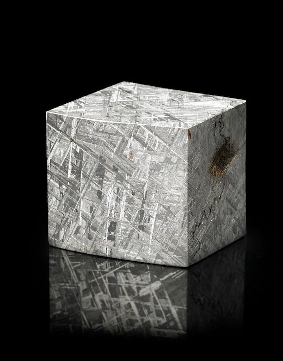 Bonhams : Muonionalusta Etched Cubic-form Meteorite with Troilite ...