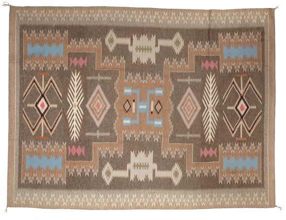 Bonhams : A Navajo storm pattern rug
