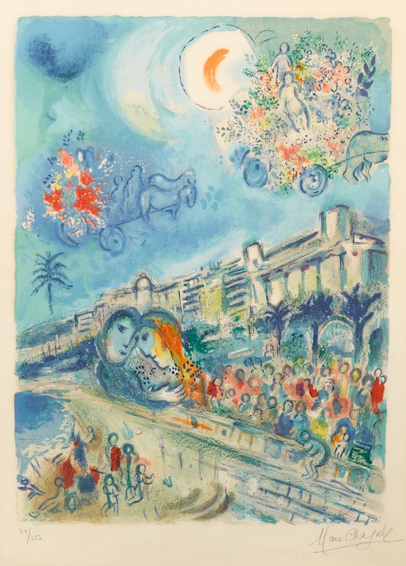 Bonhams : After Marc Chagall (1887-1985); by Charles Sorlier Carnaval of Flowers, from Nice and ...