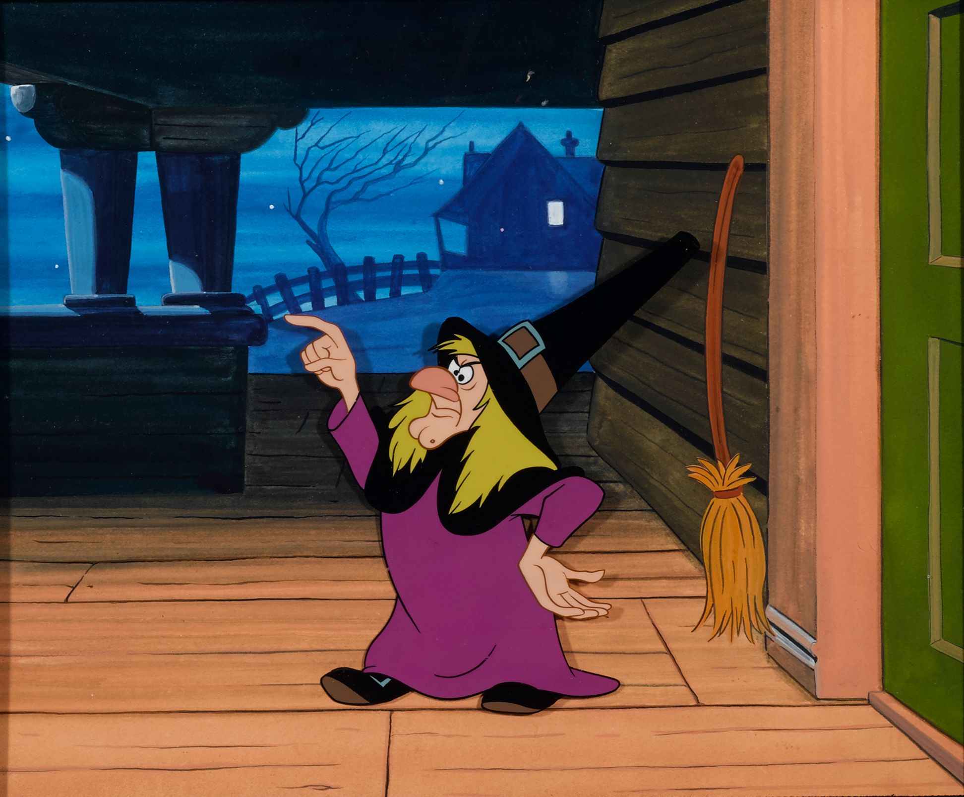 Bonhams : Two celluloids of Donald Duck and Witch Hazel from Trick or Treat