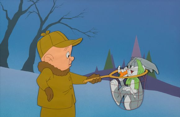 Bonhams : A celluloid of Bugs Bunny and Elmer Fudd from Rabbit Romeo