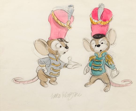 Bonhams : A watercolor concept painting of Timothy Q. Mouse from Dumbo