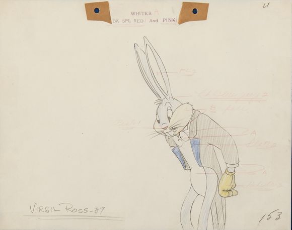 Bonhams : A Virgil Ross color key drawing of Bugs Bunny from Rhapsody ...