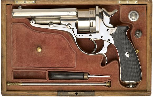 Bonhams : A fine cased Galand Patent self-extracting double action revolver