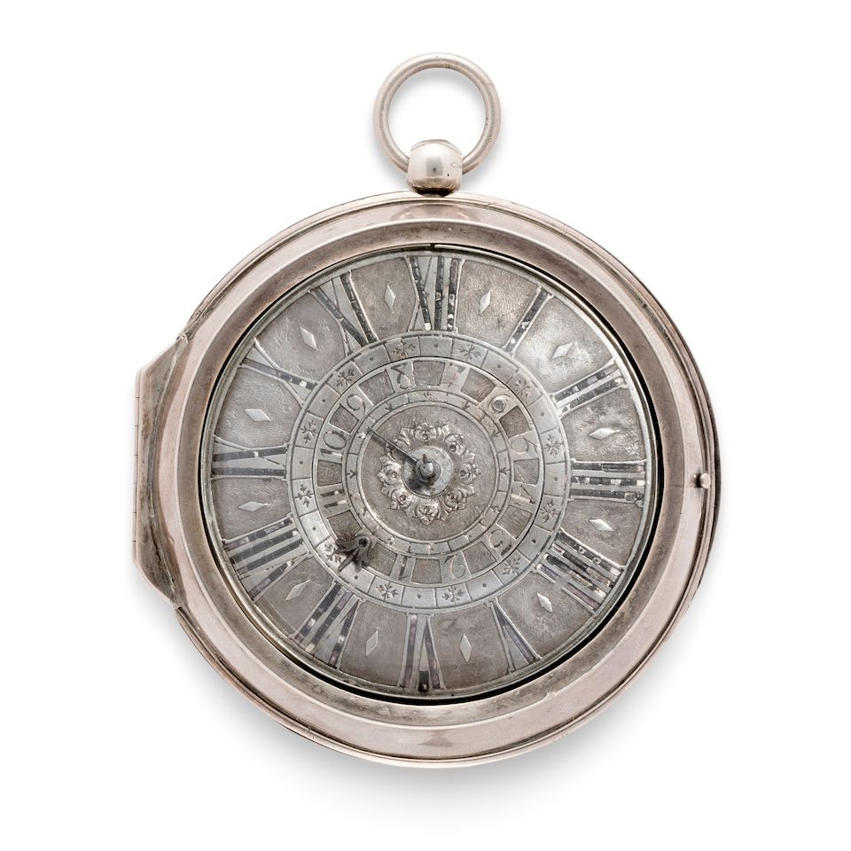 Bonhams : Daniel Quare, London. A silver pair case verge alarm watchNo ...